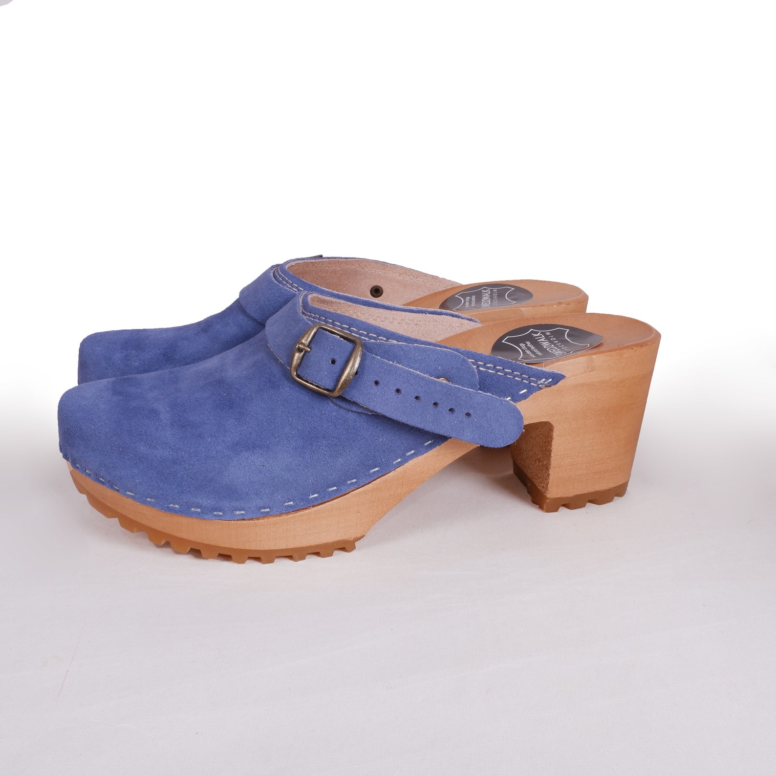 Swedish Clogs LOTTA PURPLE Sandals Moccasins Wooden Women Clogs Leather ...