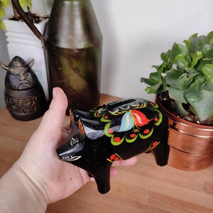SUPER RARE Vintage Black Dala PIG - Dalarna - Antique Swedish Design ...