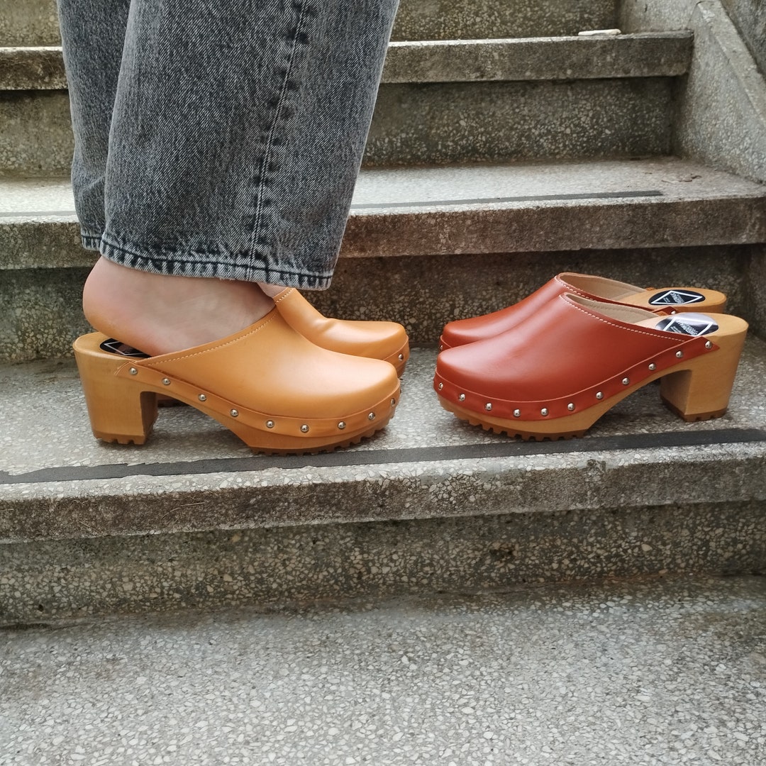 VEGAN Swedish Clogs - Brown JULIA Sandals Moccasins Wooden Women Vegan ...