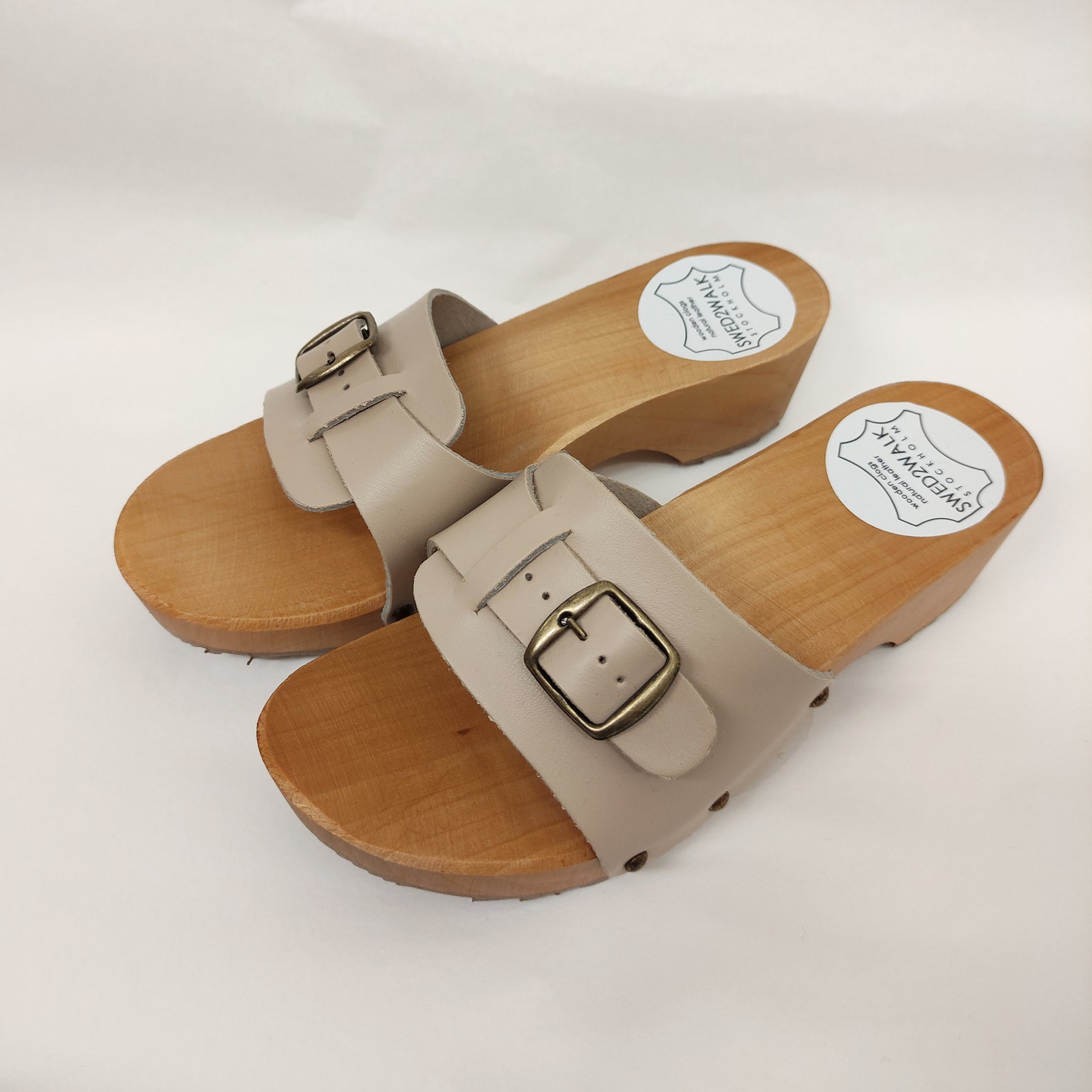 FLORAL Swedish Clogs - MIA - Sandals WEDDING Wooden Women Clogs Silver ...