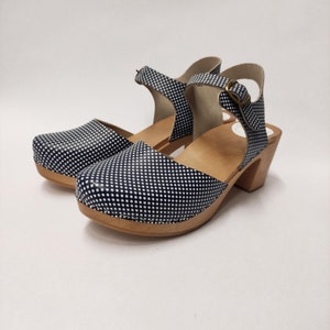 Swedish Clogs - ESTELLE Sandals Moccasins Wooden Women Clogs - Blue ...