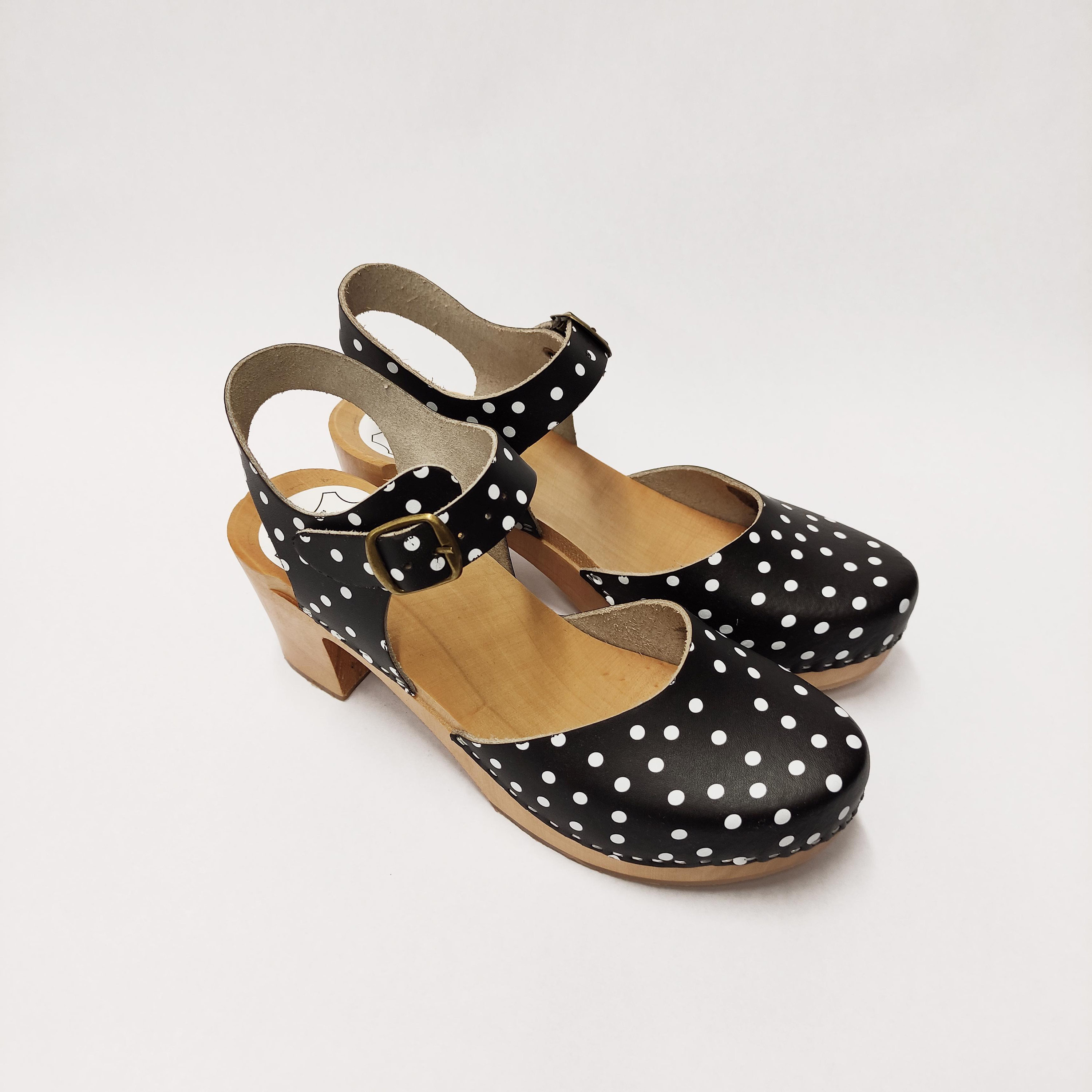 Swedish Clogs Floral ESTELLE Sandals Wooden Women Clogs Genuine Leather ...
