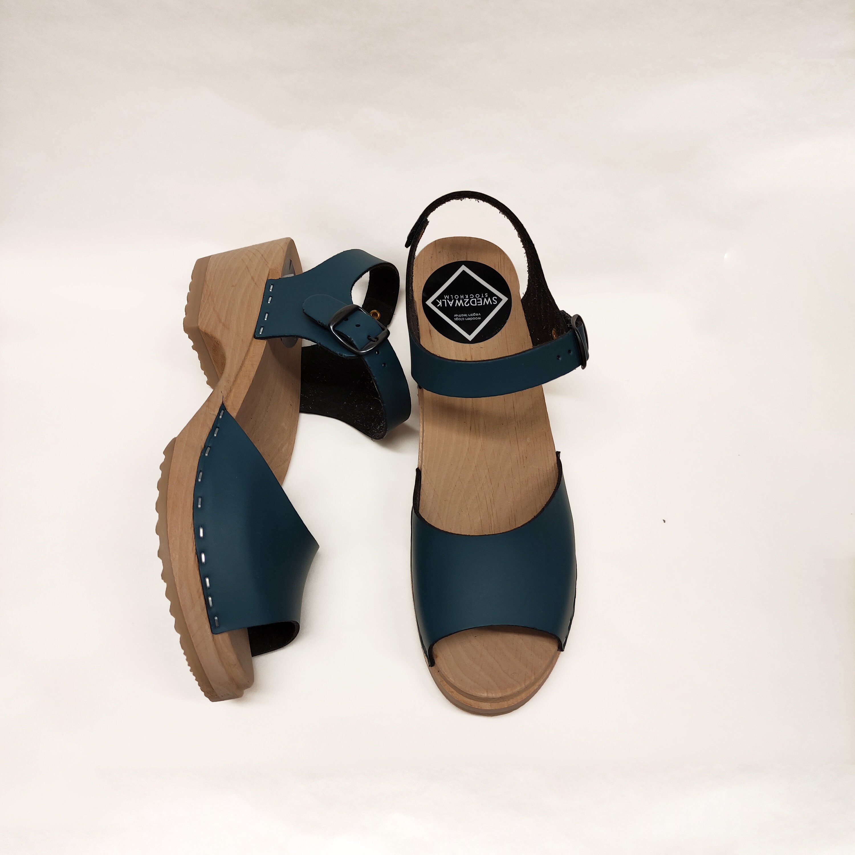 Vegan Swedish Clogs - LUNA - Peep Toe - Handmade Clogs, Vegan Leather ...