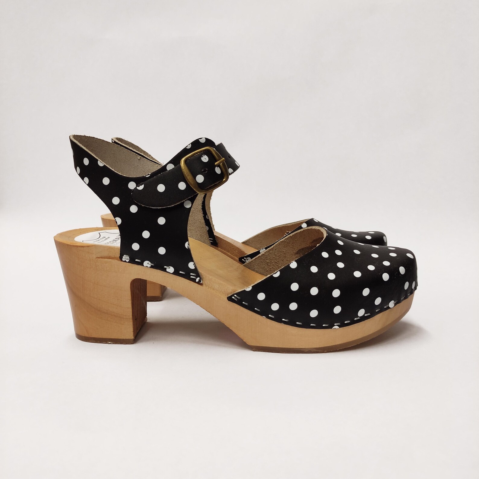 Swedish Clogs Floral ESTELLE Sandals Wooden Women Clogs Genuine Leather ...