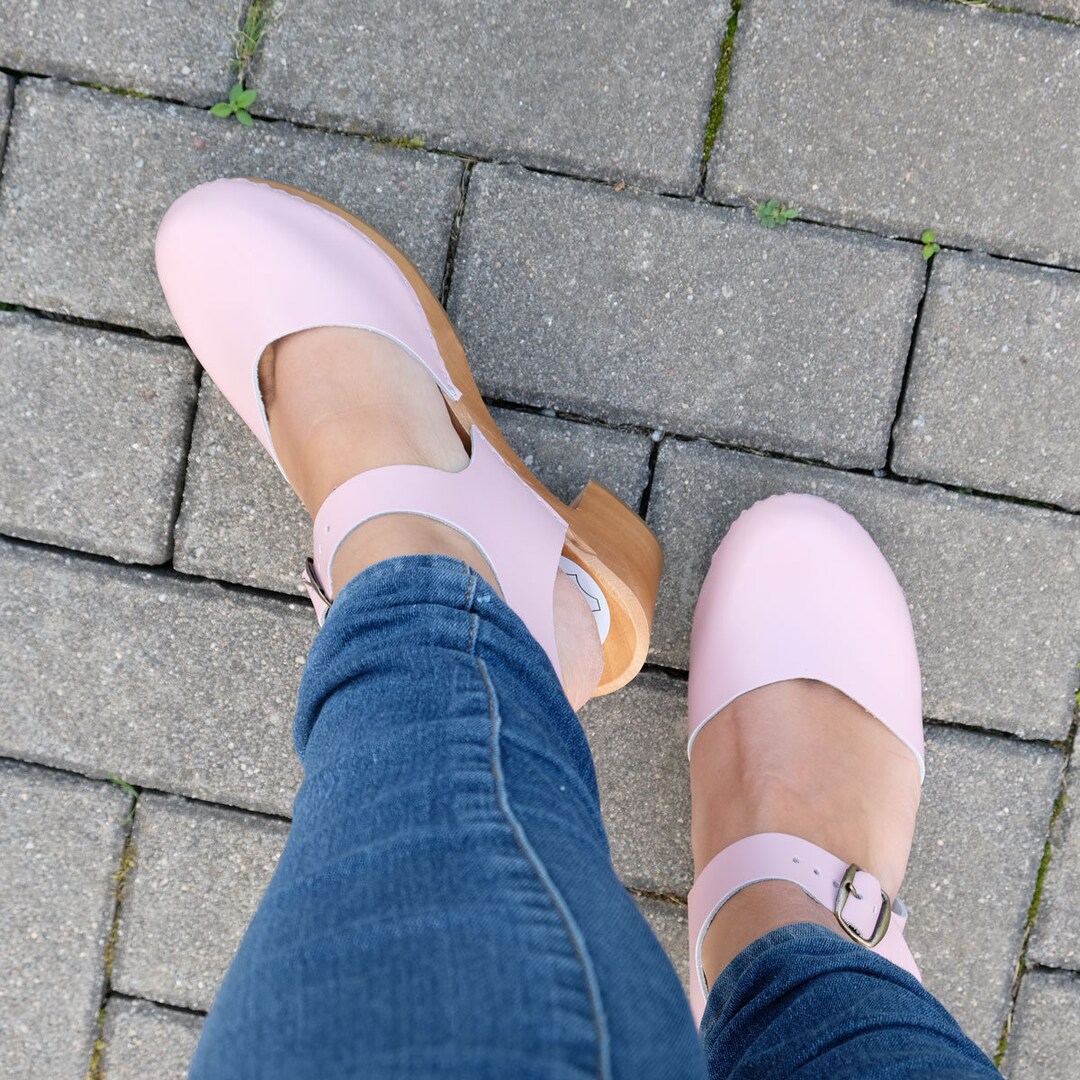 Swedish Clogs - ESTELLE PINK - Sandals Moccasins Wooden Women Clogs ...