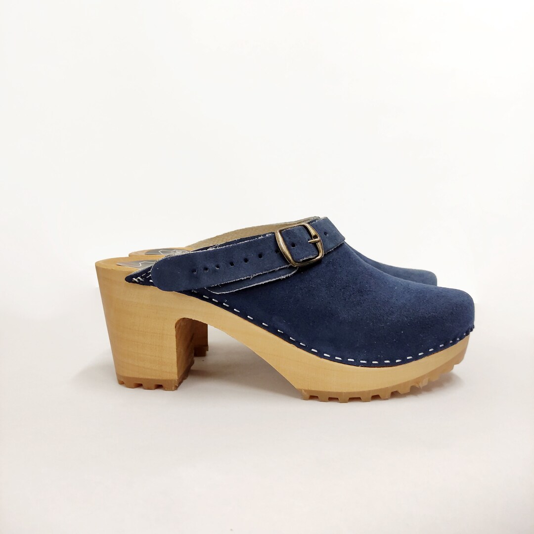 Swedish Clogs - LOTTA Red Sandals Moccasins Wooden Women Clogs Leather ...