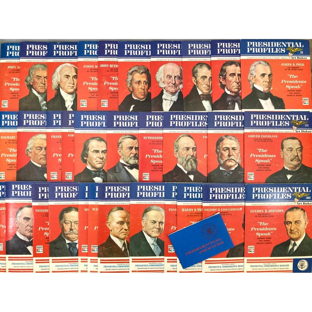 Lot of 32 Vintage Presidential Profiles the Presidents Speak 7" Records ...