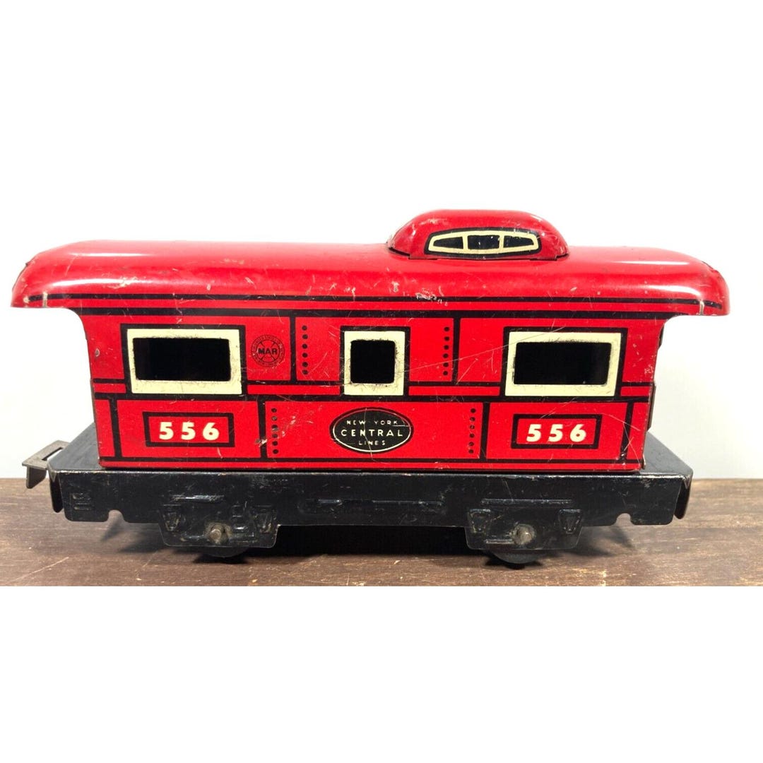 Marx New York Central Lines Red Caboose Train Car Tin Litho 4-wheel ...