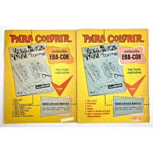 Lot of 2 Vintage EBAL BRAZIL Brazilian History Coloring Books 1965 ...