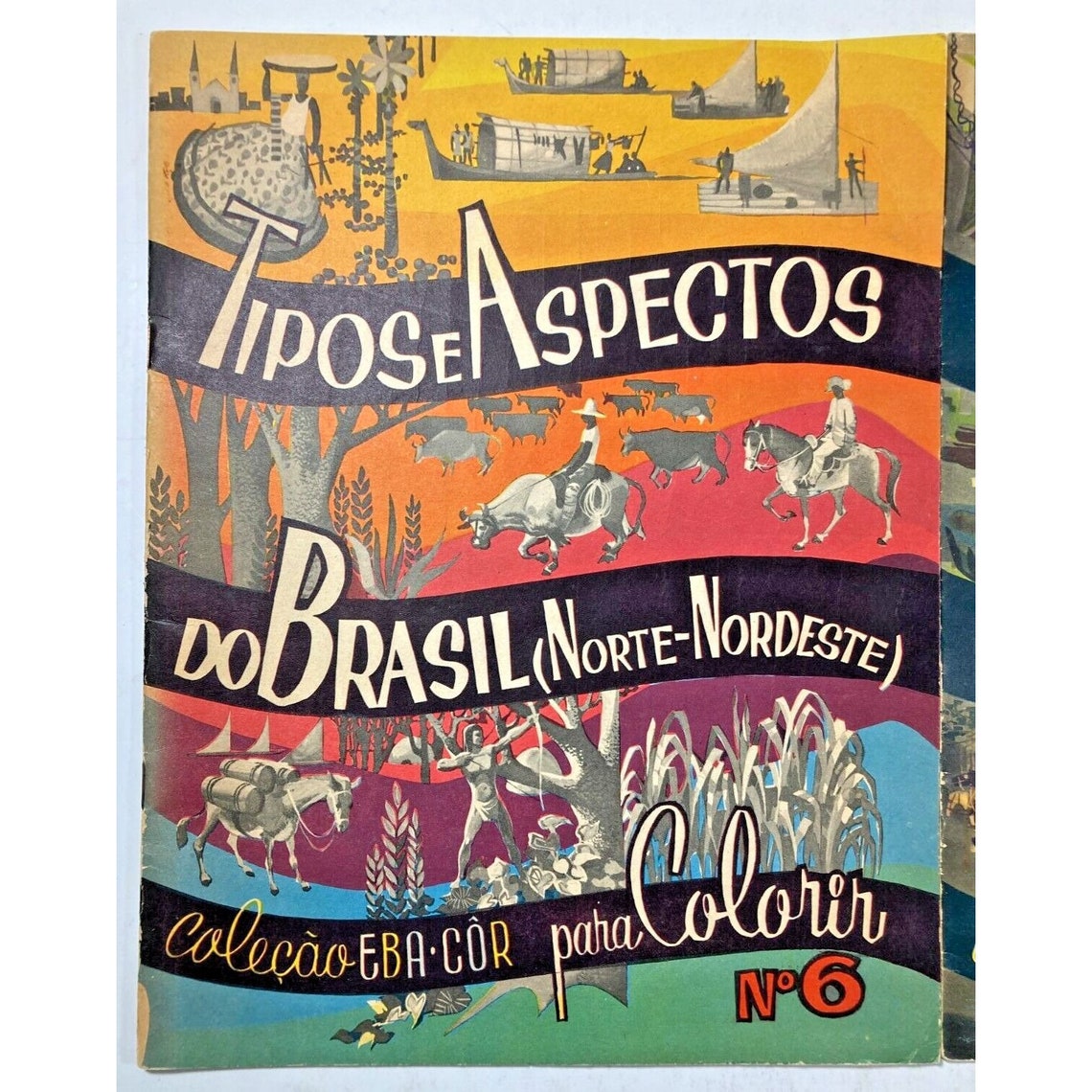Lot of 2 Vintage EBAL BRAZIL Brazilian History Coloring Books 1965 ...