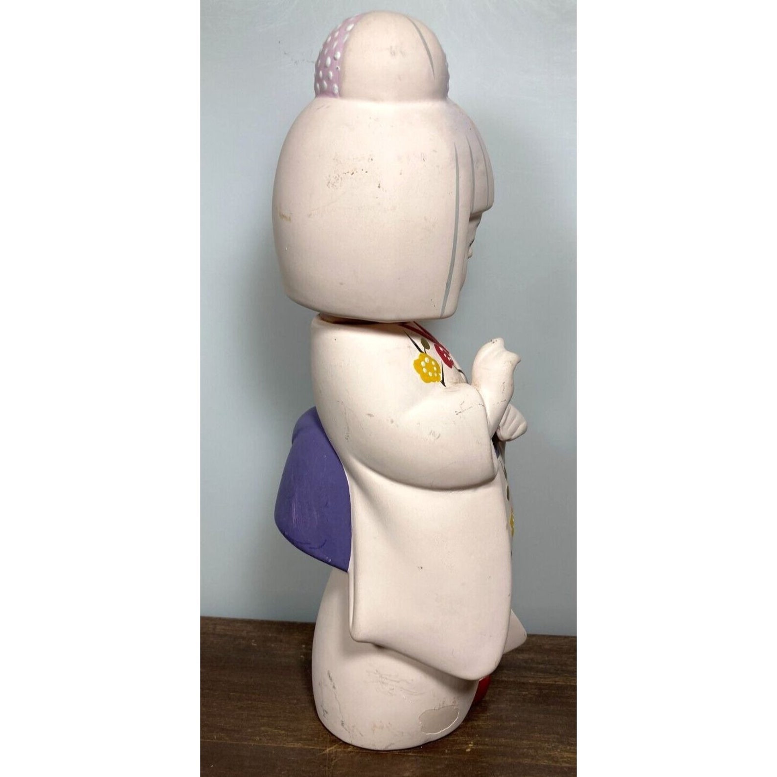Vintage Japanese HAKATA DOLL ASSOCIATION Clay Geisha Kimono Figurine ...
