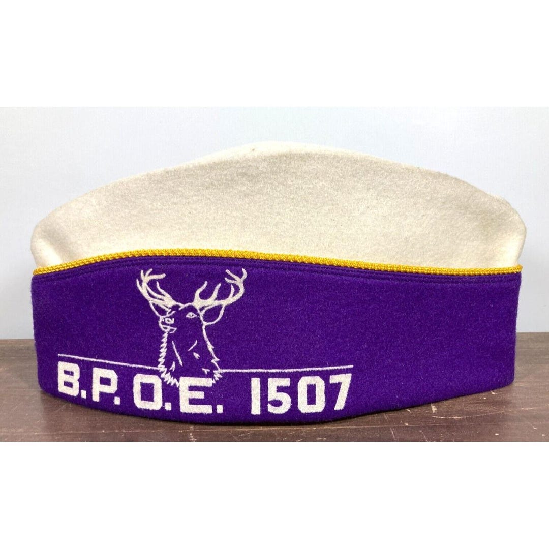 Vintage Elks Lodge BPOE 1507 Side Cap Hood River Oregon 60s 70s Hat ...