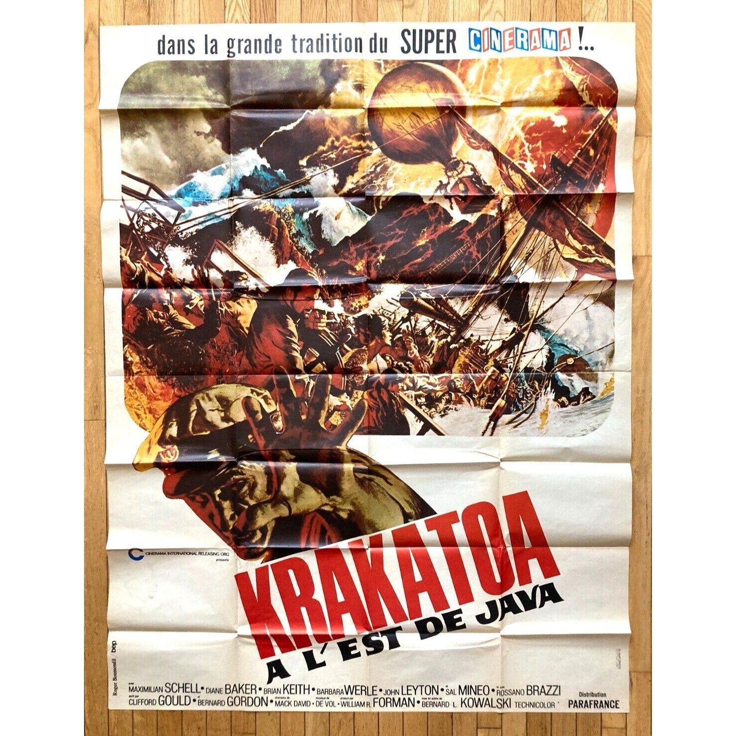 Huge 47x61 KRAKATOA East of JAVA Movie Film Poster FRENCH Vintage 1968 ...