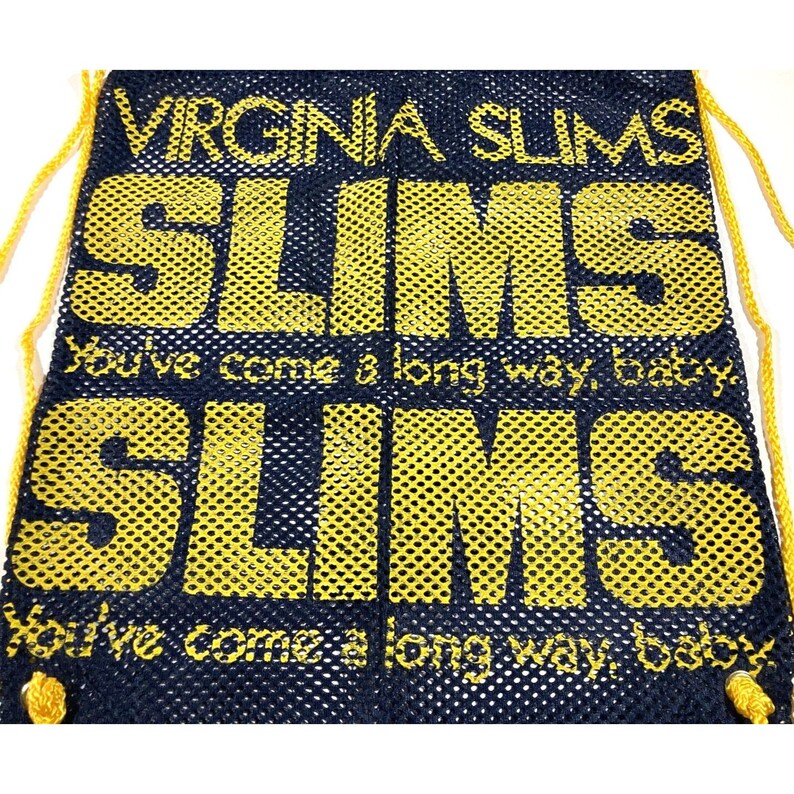 Vintage 80s Virginia Slims Cigarettes Beach Bag Mesh Backpack Blue ...