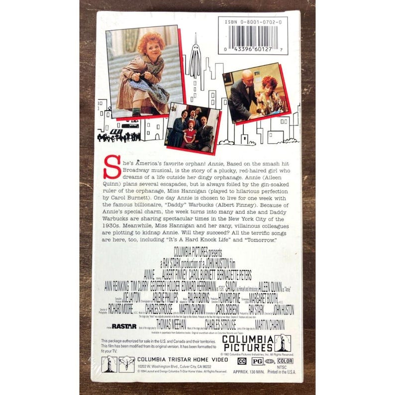 Annie VHS Tape Columbia Pictures Brand New Sealed 1994 Edition Carol ...