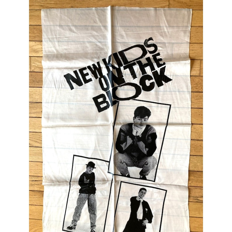 Vintage NEW KIDS on the BLOCK Door Banner 1989 Nkotb Silk Poster Wall ...