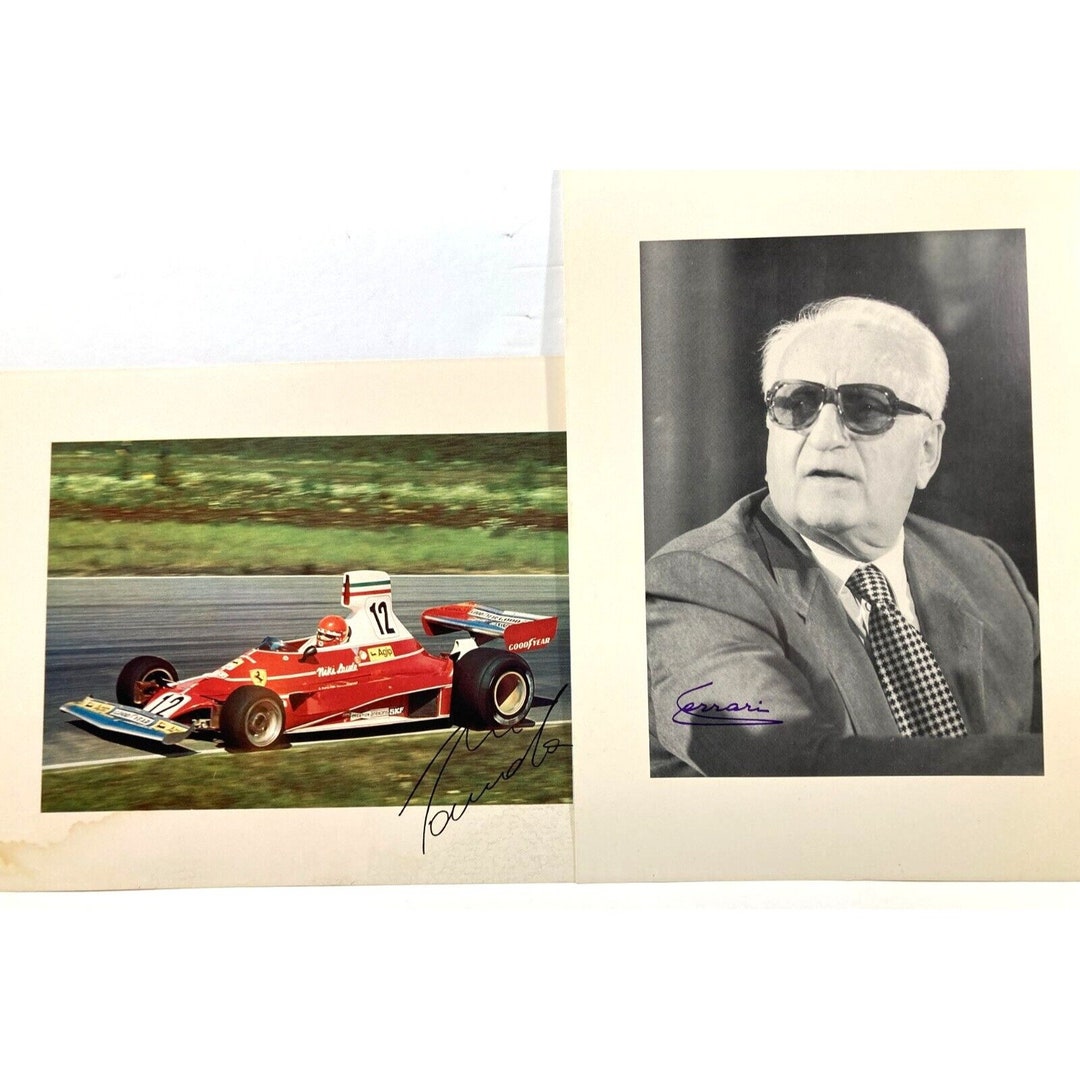 ENZO FERRARI & Niki Lauda Promotional Photograph Print Lot 1970s Made ...