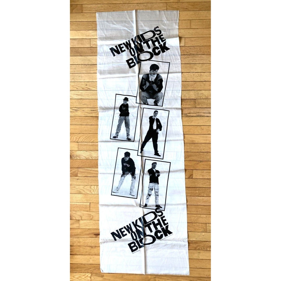 Vintage NEW KIDS on the BLOCK Door Banner 1989 Nkotb Silk Poster Wall ...