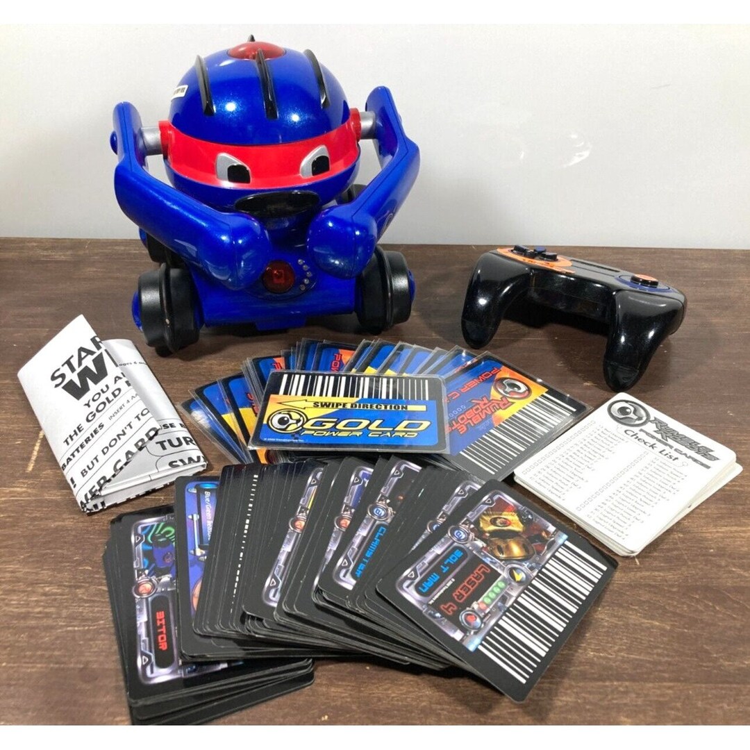 RUMBLE ROBOTS Blue CLAMSTER 2000 Trendmasters Works W/ Remote 112 Card ...