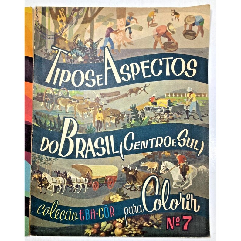 Lot of 2 Vintage EBAL BRAZIL Brazilian History Coloring Books 1965 ...