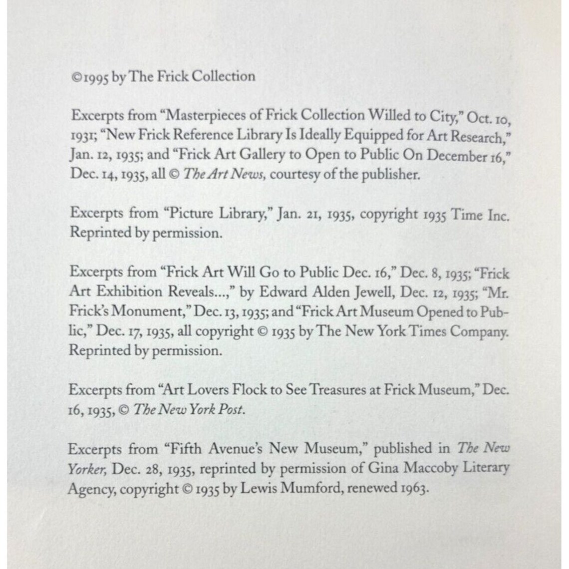 The FRICK COLLECTION Museum 1935 Retrospective Exhibition Catalog From ...