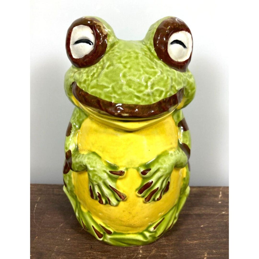 Vintage Ceramic Smiling Frog 6" Planter Vase Made in Japan MCM ...