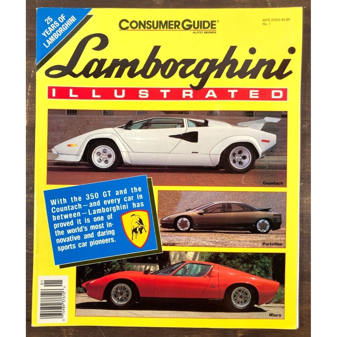 25 Years of Lamborghini Illustrated 1988 Consumer Guide Book Countach ...