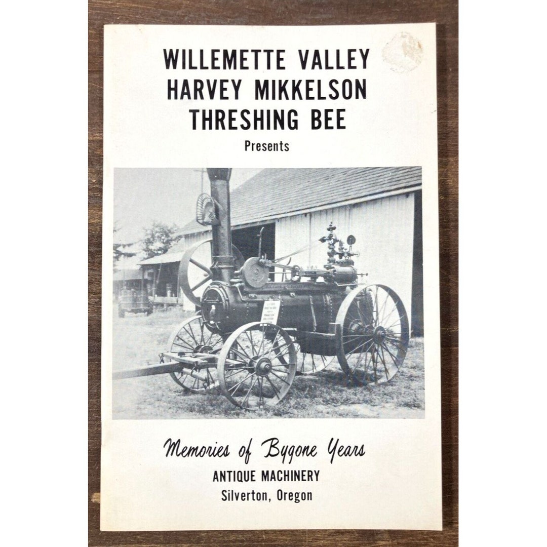 1966 Silverton OREGON Threshing Bee Program Booklet Steam Engine ...