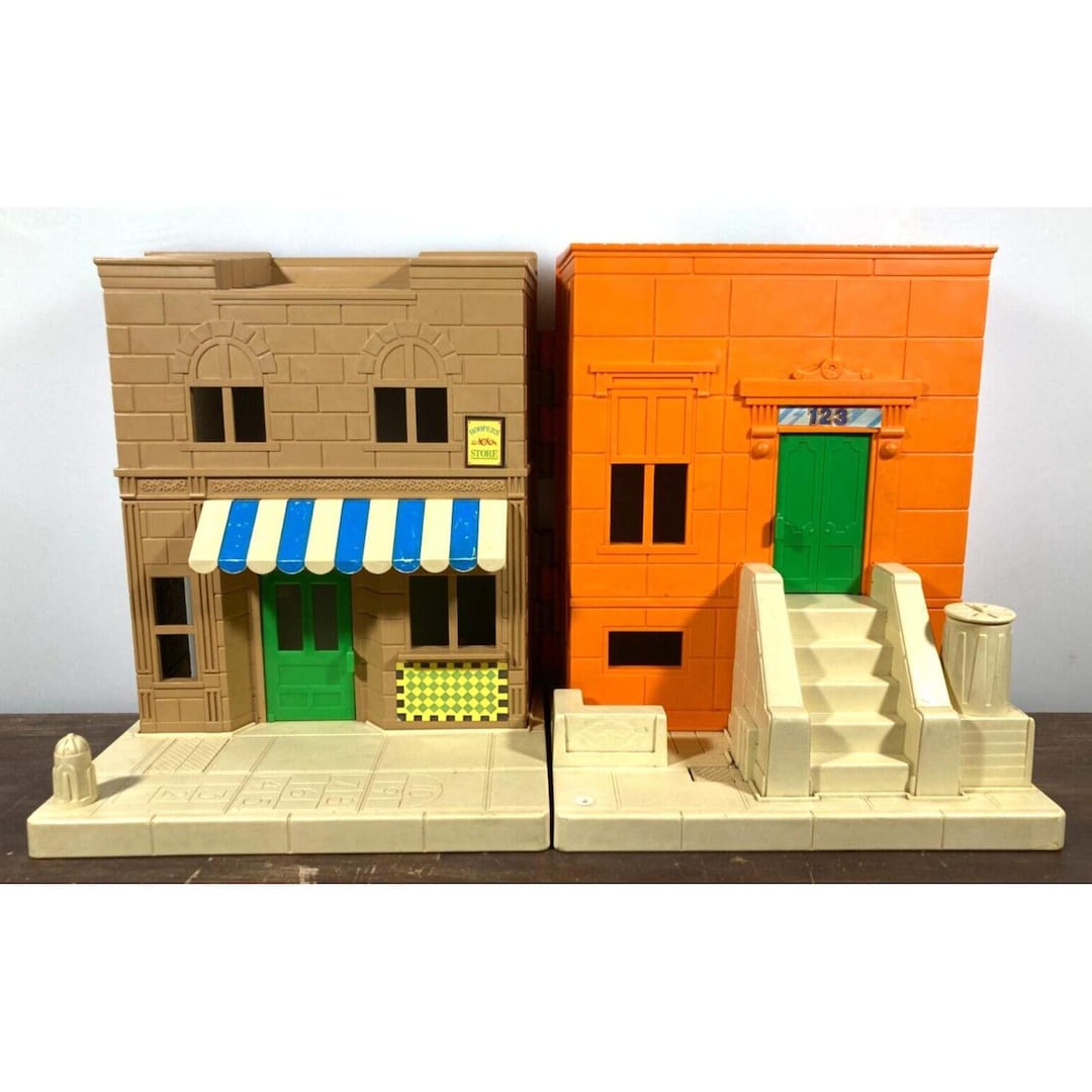 1984 Vintage 1-2-3 Sesame Street Playset Hoopers Store Child Guidence ...