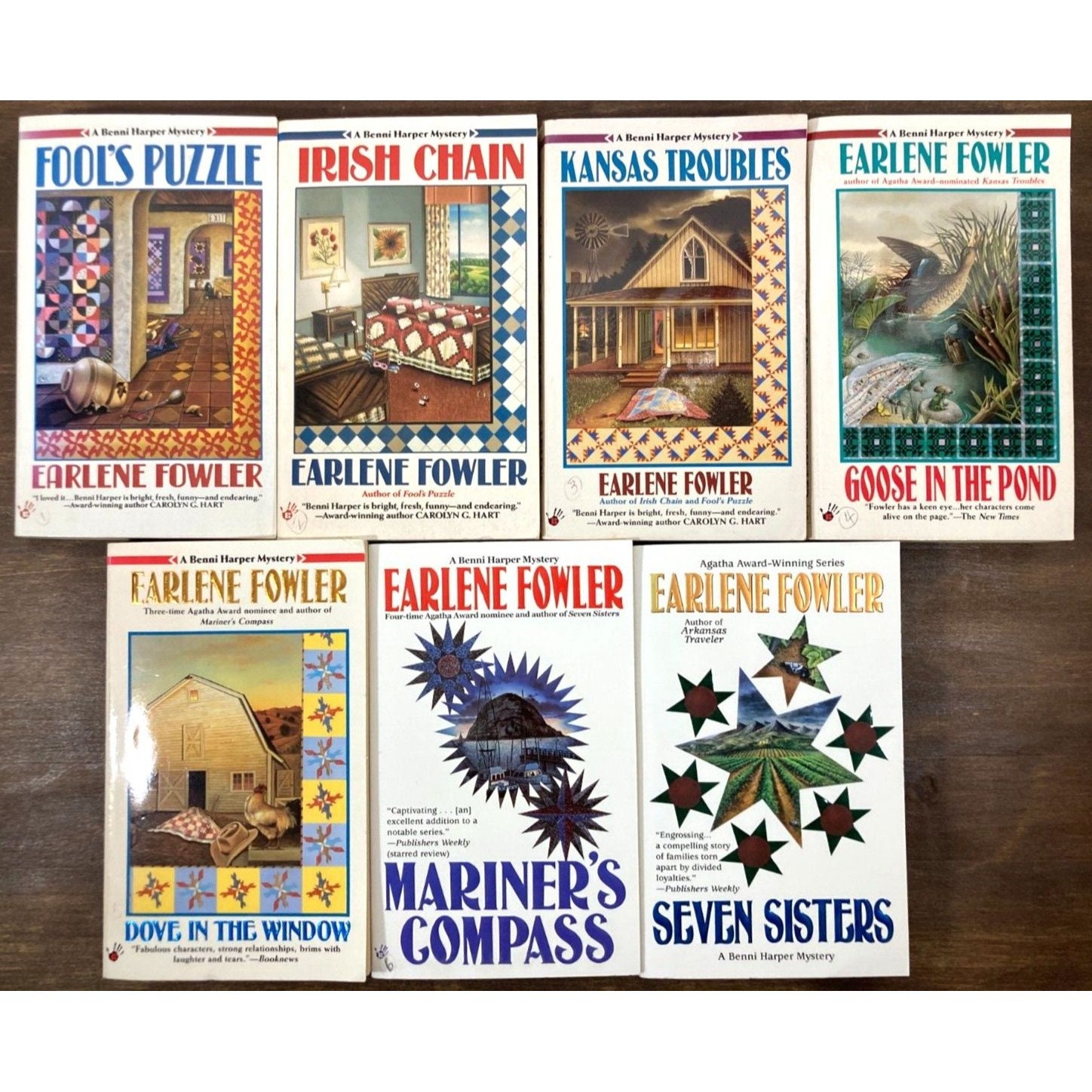 EARLENE FOWLER Benni Harper Books 1-7 PAPERBACK Series Lot Fools Puzzle ...