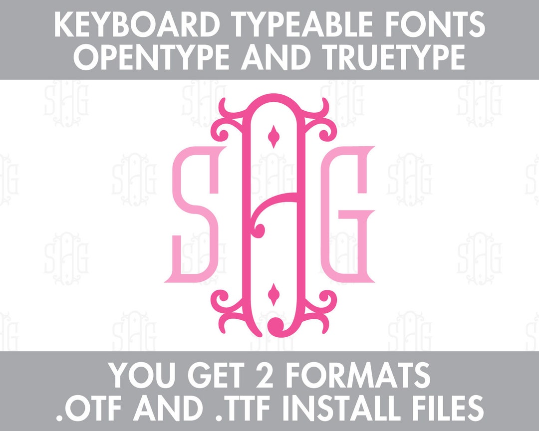 Vienna Monogram Truetype Font Keyboard Typeable OTF TTF Install Files ...