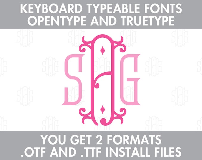 Vienna Monogram Truetype Font Keyboard Typeable OTF TTF Install Files ...