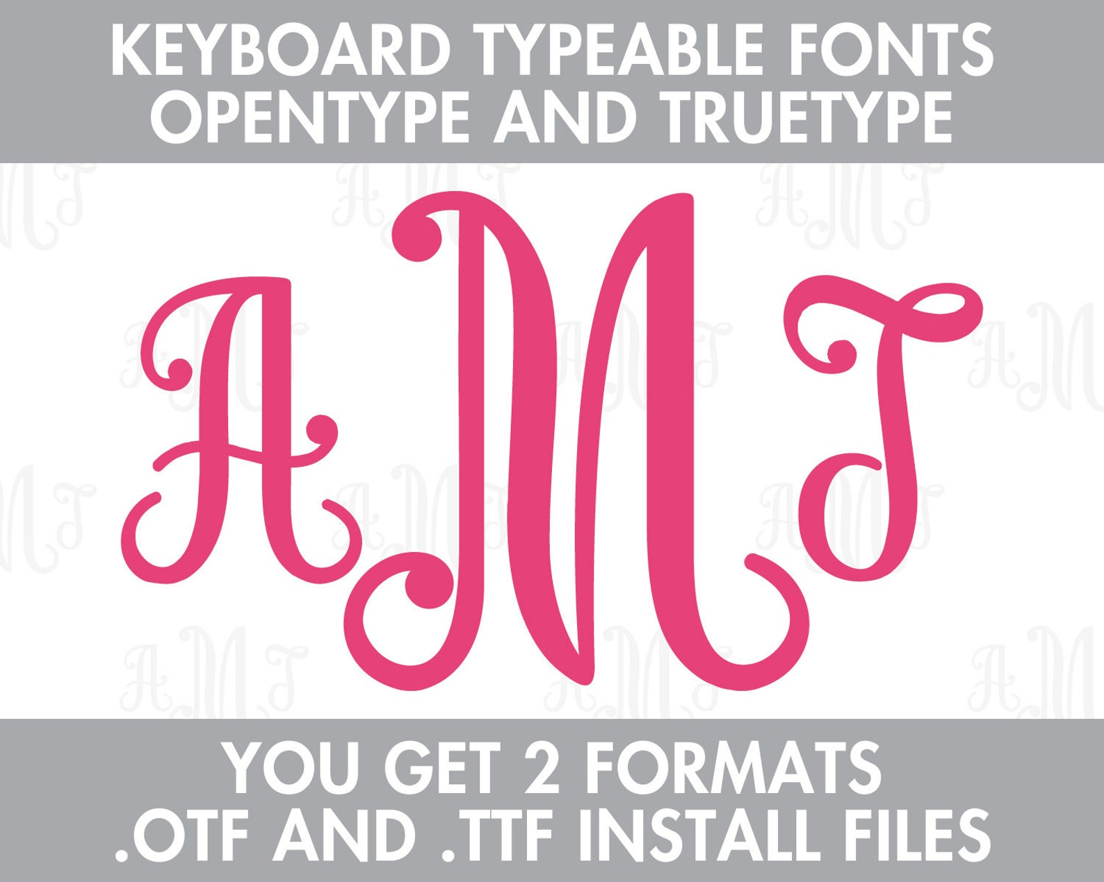 Charles Script Monogram Truetype Font Keyboard Typeable OTF - Etsy