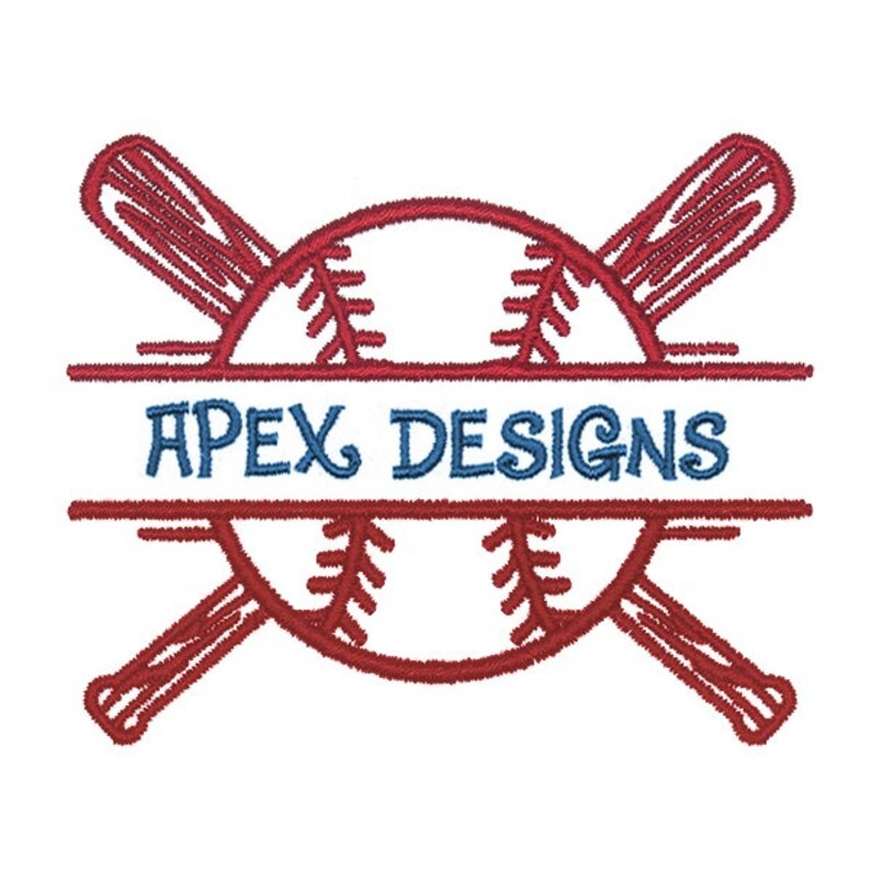 Baseball Softball Crossed Bats Split Embroidery Frame | Etsy