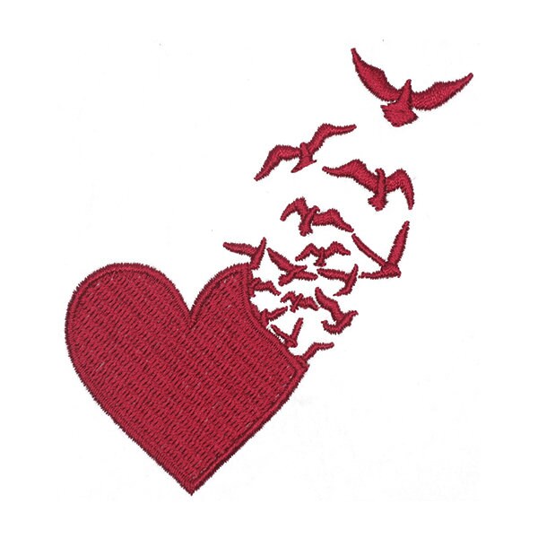 Heart Birds Embroidery Design INSTANT DOWNLOAD | Etsy