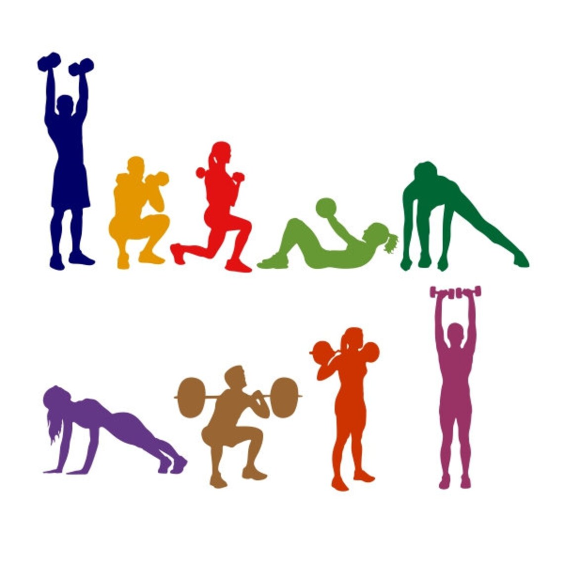 Workout Weights Pack Cuttable Design PNG DXF SVG & Eps File - Etsy