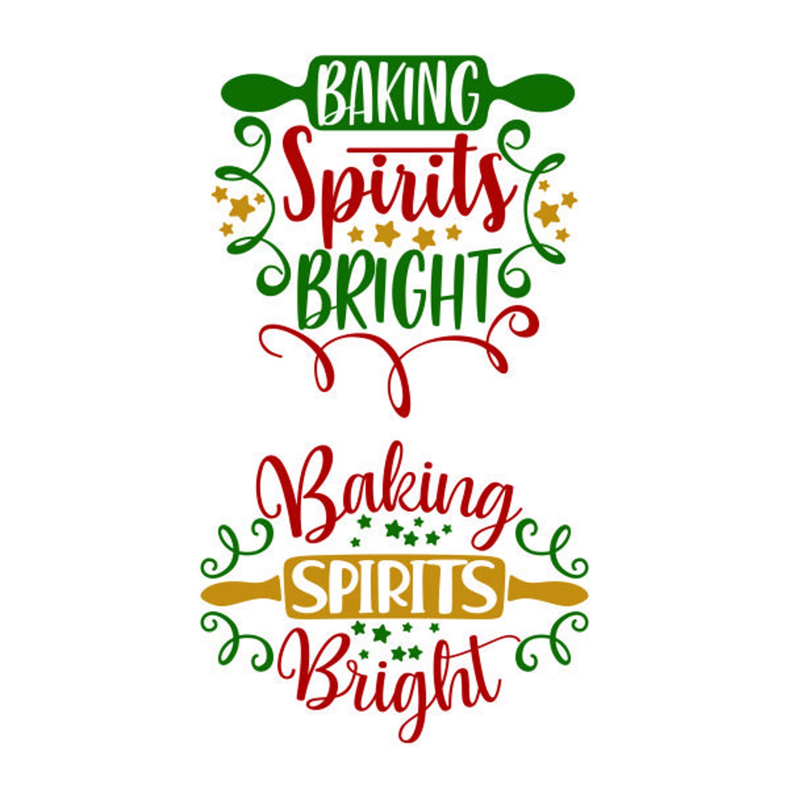 Christmas Baking Spirits Bright Cooking Chef Cuttable Design - Etsy