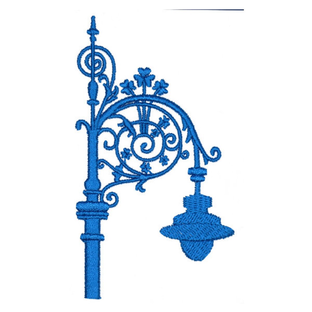 Street Lamp Embroidery Design Instant Download - Etsy