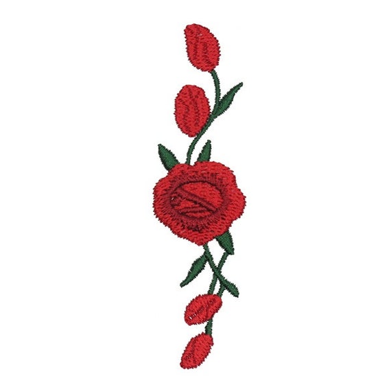Red Rose Decor Embroidery Design Instant Download - Etsy