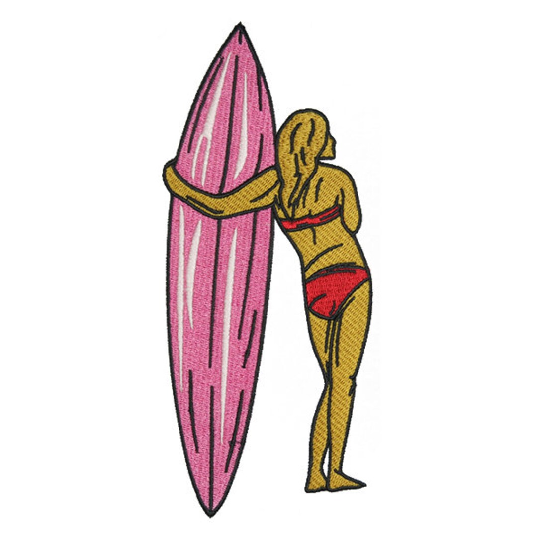 Surf Girl Embroidery Design - Instant Download - Etsy