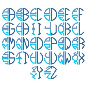 Round Monogram Truetype Font Keyboard Typeable OTF TTF Install Files - Etsy