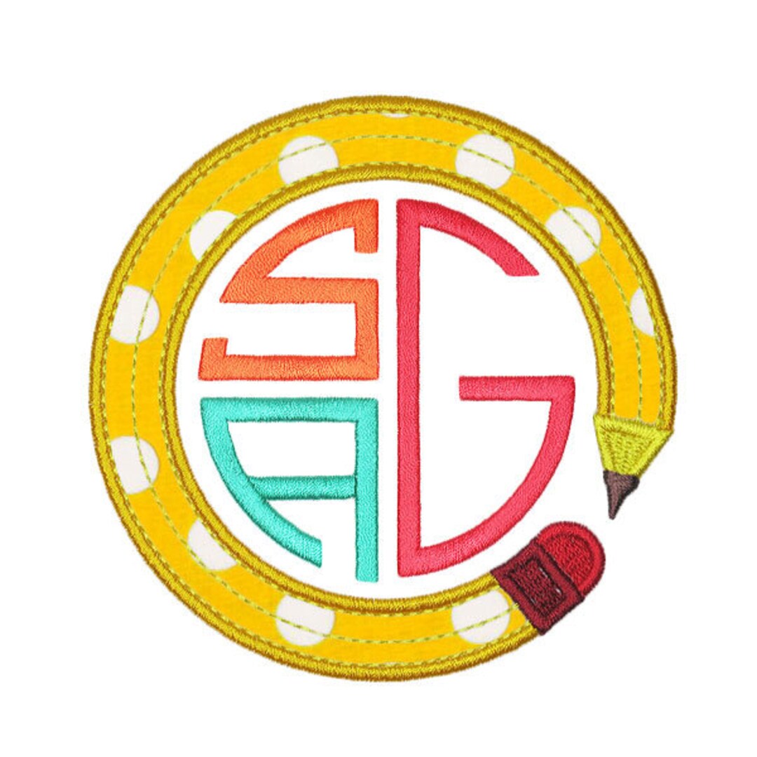 Pencil Applique Embroidery Frame Instant Download - Etsy