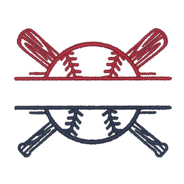 Baseball Softball Crossed Bats Split Embroidery Frame | Etsy