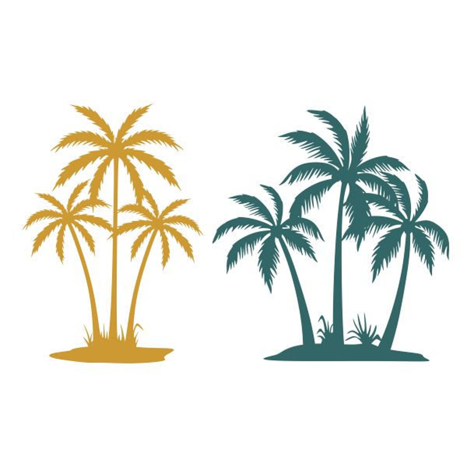 Palm Tree Island Beach Ocean Cuttable Design PNG DXF SVG & Eps - Etsy