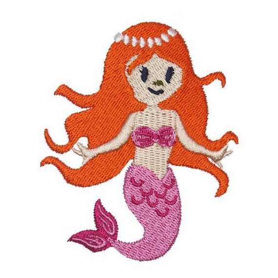 Mermaid Embroidery Design Instant Download | Etsy