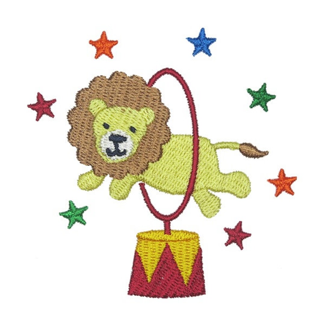 Circus Lion Embroidery Design Instant Download - Etsy