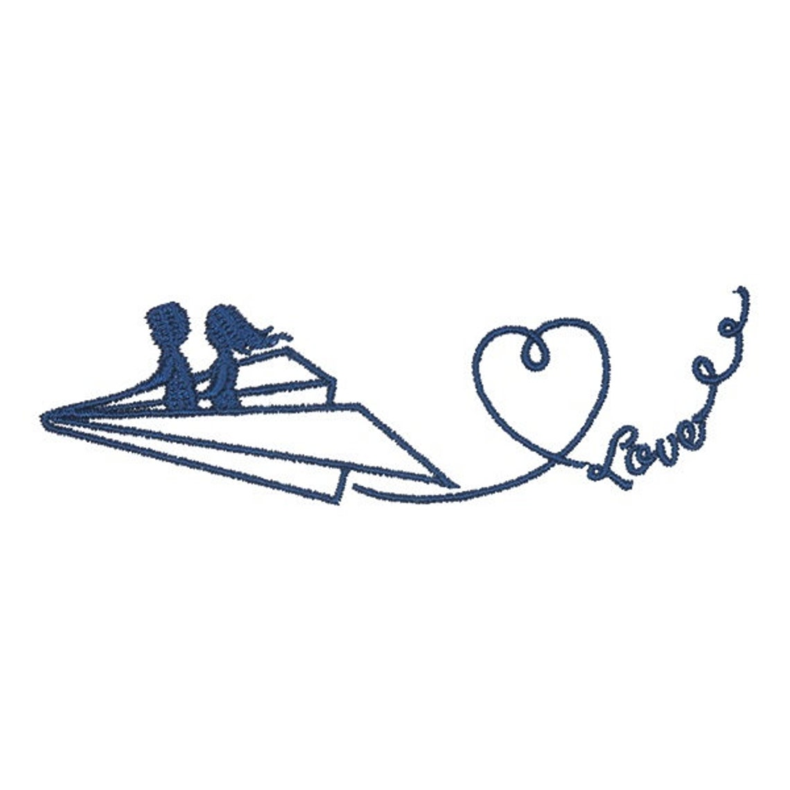 Paper Plane Love Couple Embroidery Design Instant Download - Etsy