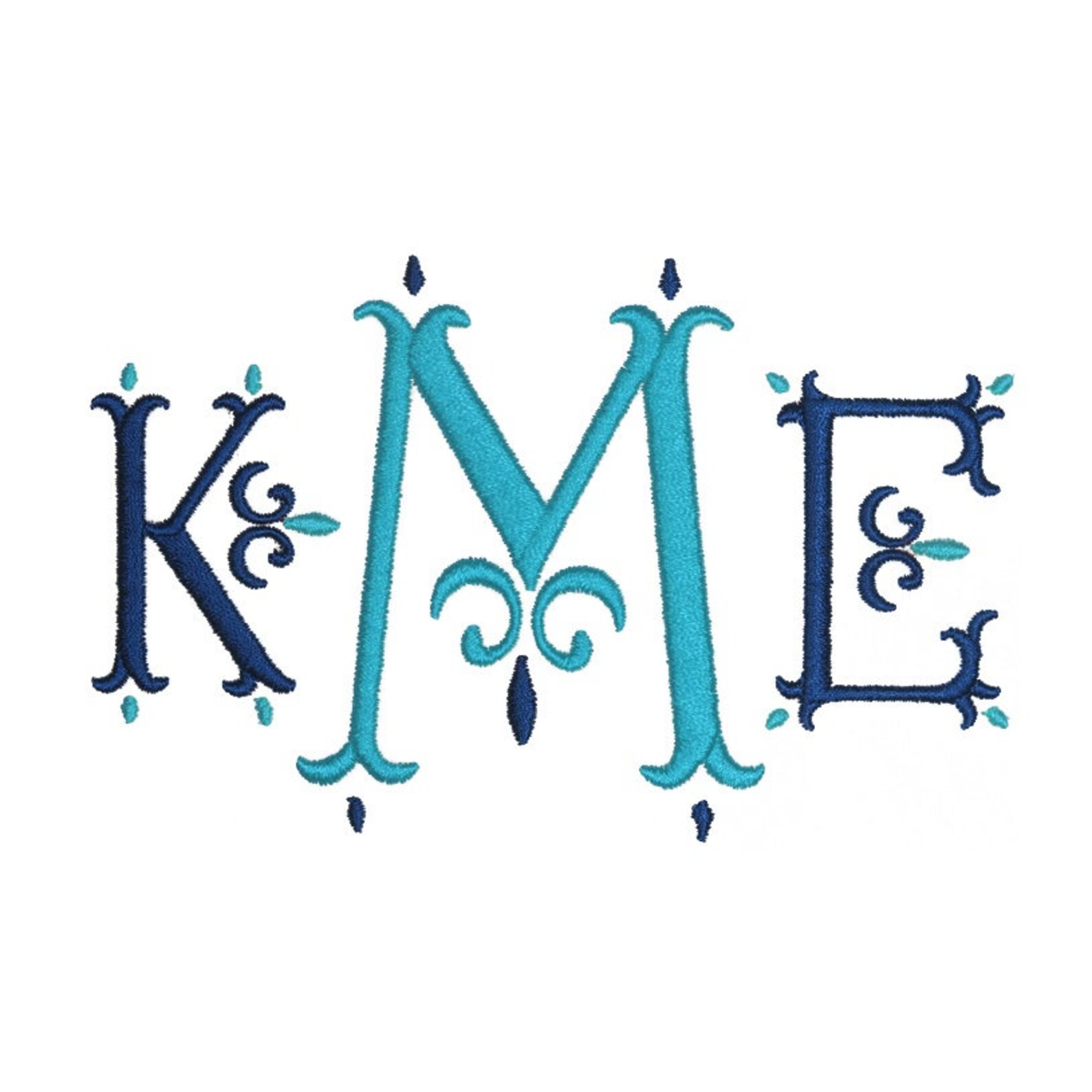 Florence Monogram Machine Embroidery Font 3 Sizes 4 | Etsy