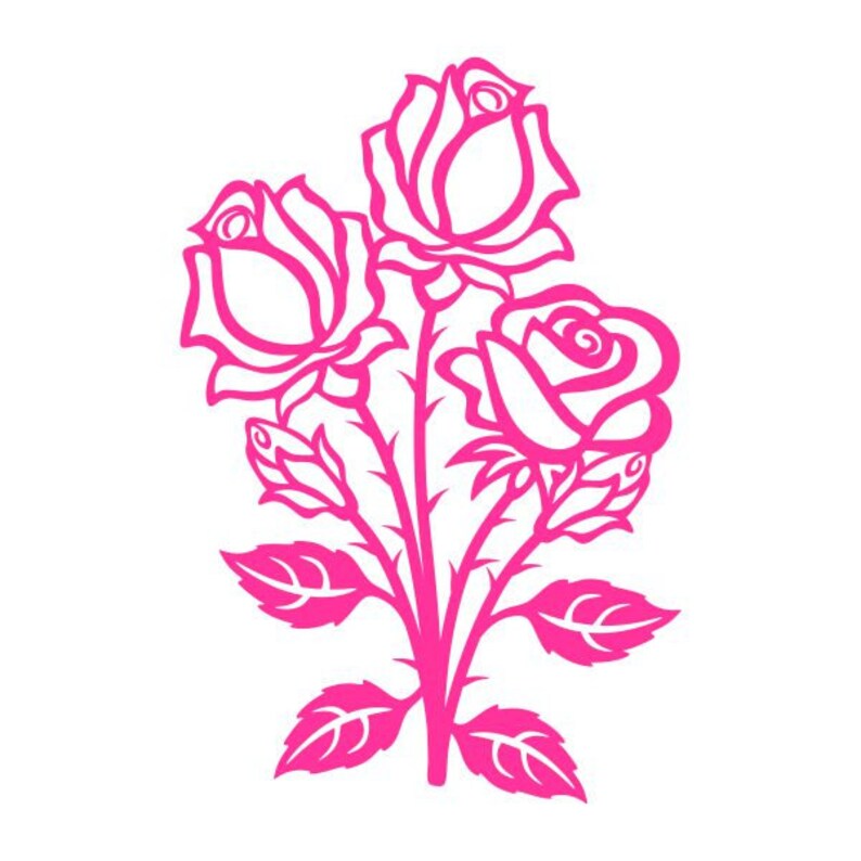 Rose Decal Cuttable Design PNG DXF SVG & eps File for | Etsy