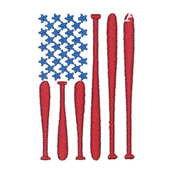 Baseball US Flag Embroider Design Instant Download - Etsy